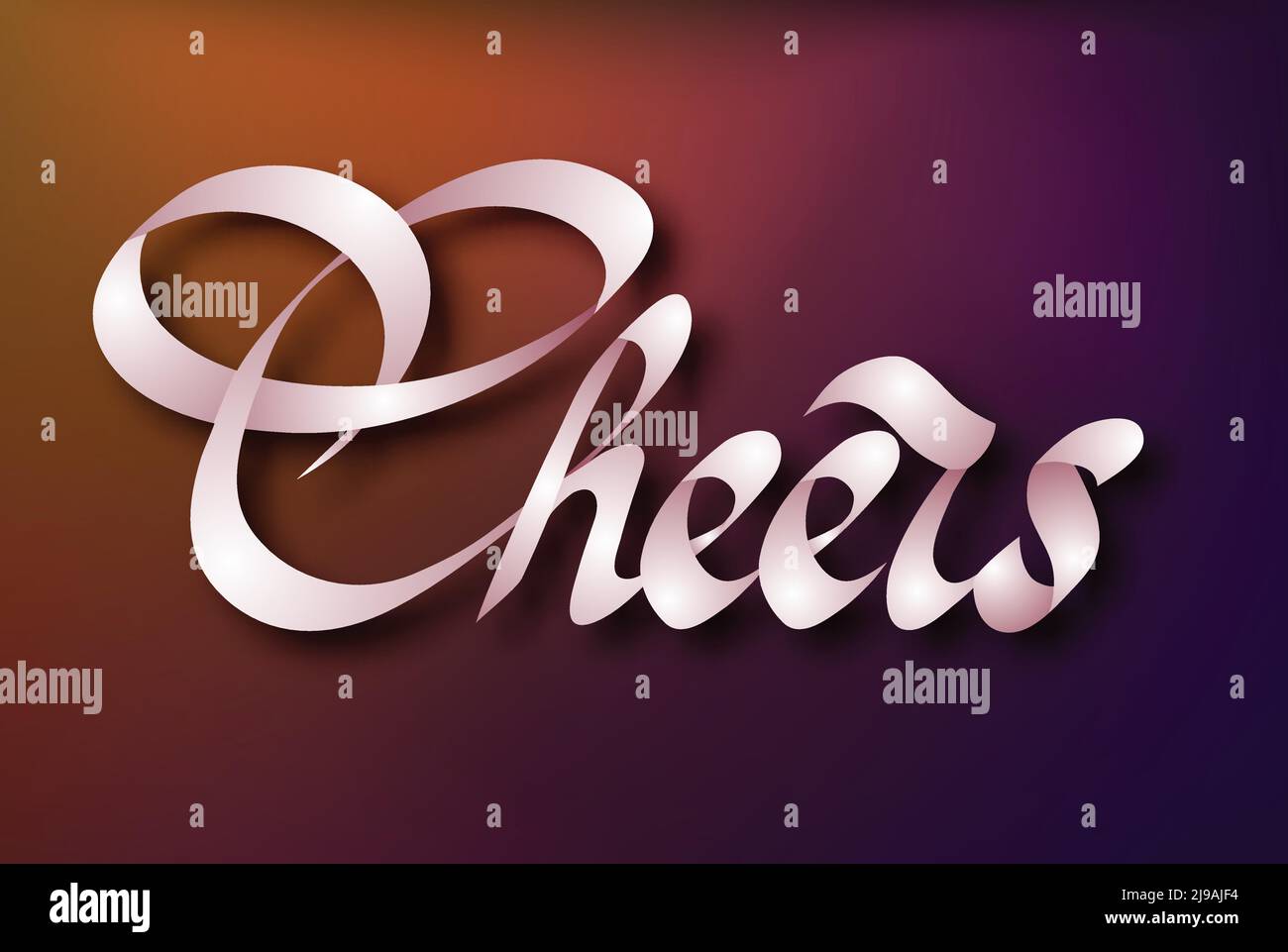 Typographical inscription template with calligraphic elegant Cheers ...