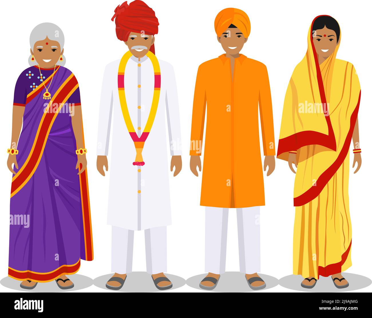 Generations Man Indian People Father Mother Grandmother Grandfather