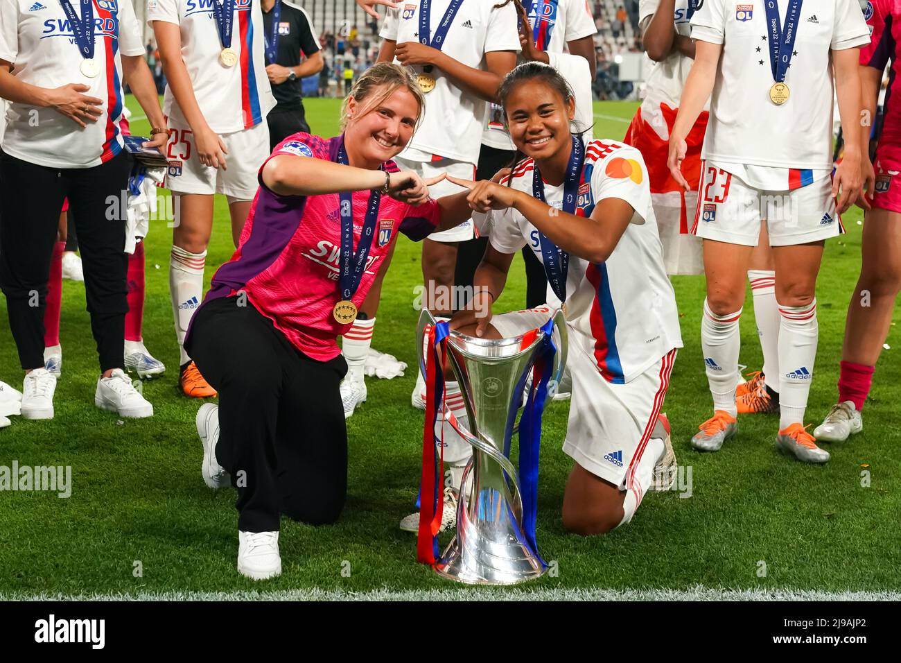 Turin, Italy. 21st May, 2022. Goalkeeper Alyssia Paljevic and Alice ...