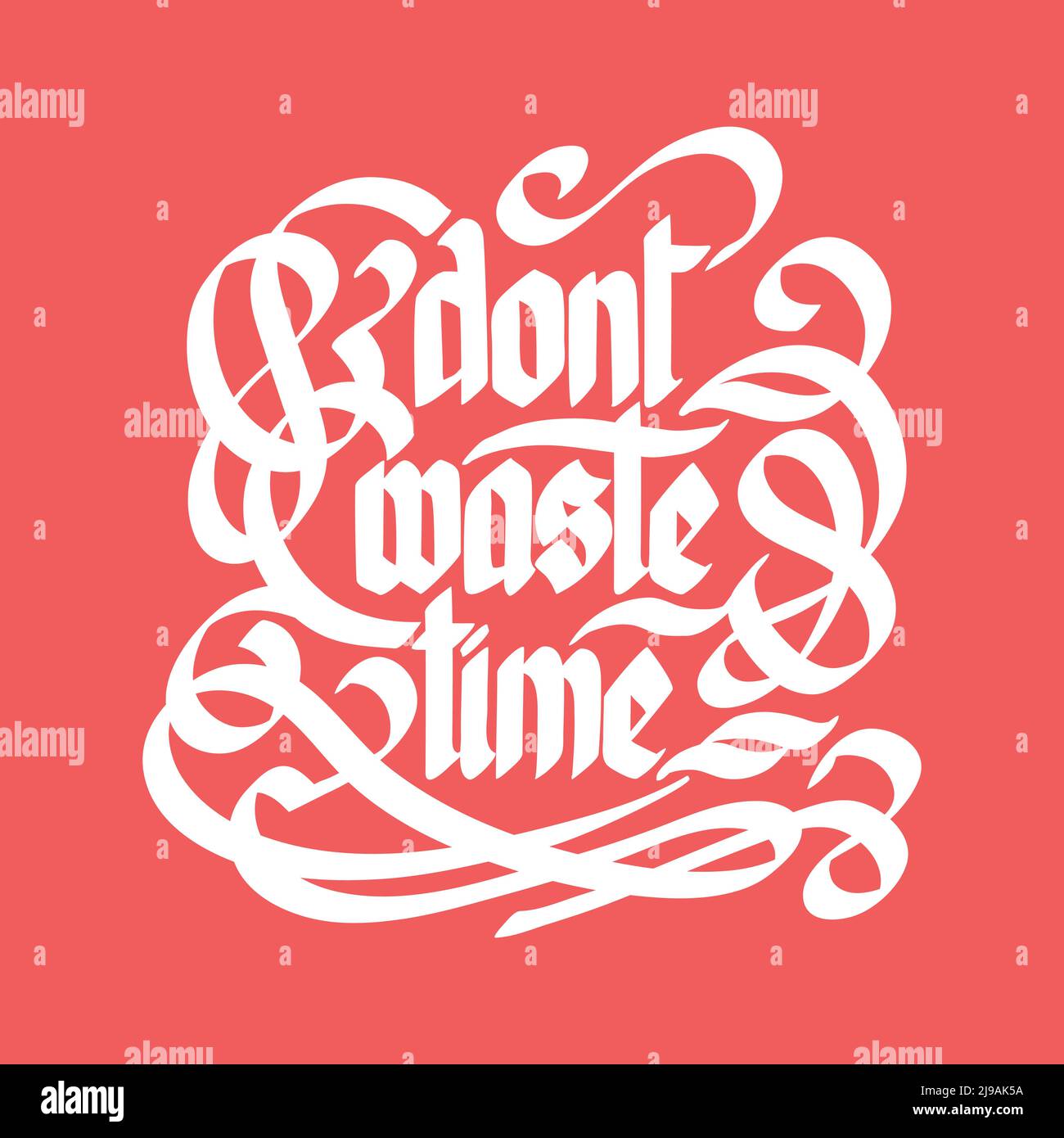 Typographical quote template with calligraphic stylized white ...