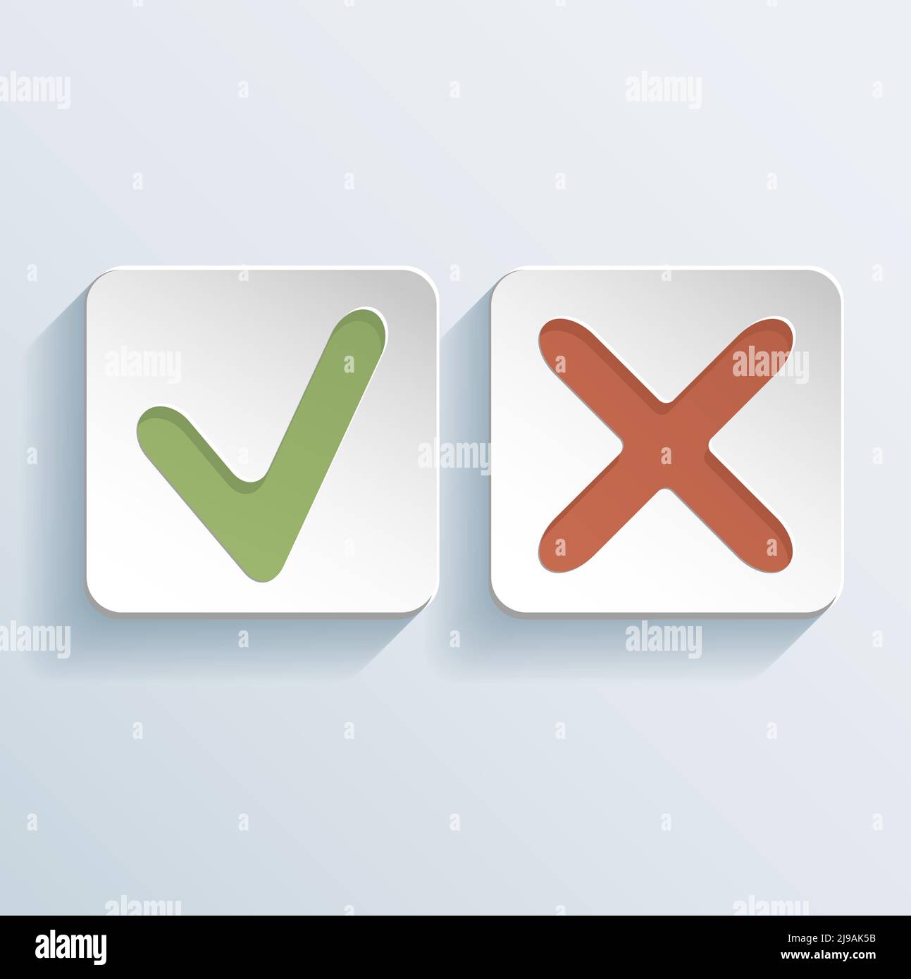 Tick And Cross Signs Icons with OK and red X objects vector ...