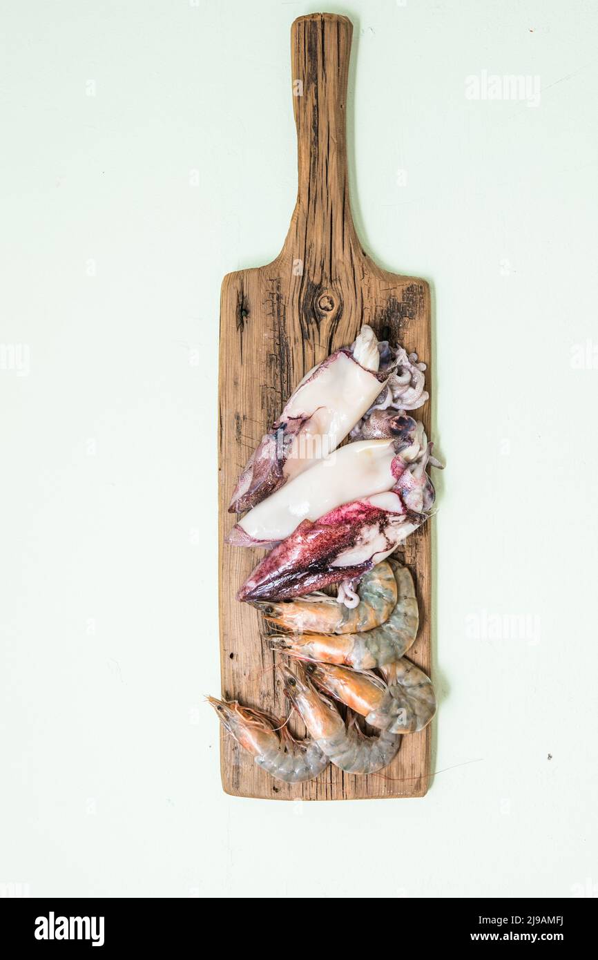 Mixed Seafood Contain octopus, prawns, Calamari Squids. Seafood and ...