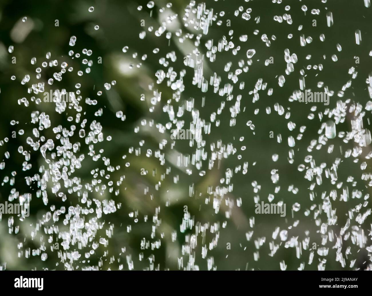 water droplets captured in mid-air from a garden solar powered water ...