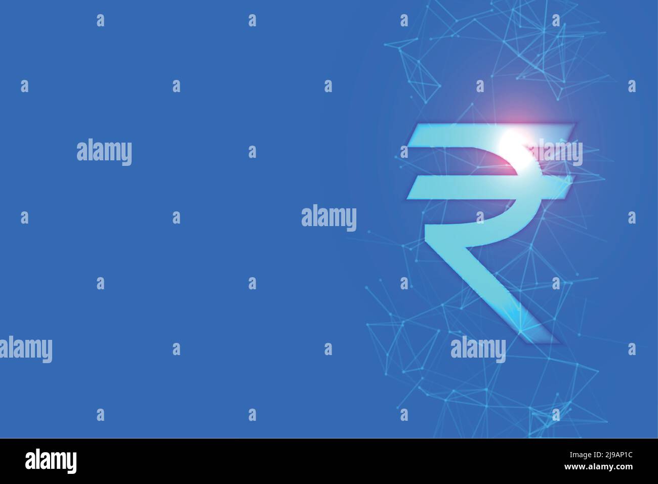 digital rupee currency symbol on blue background Stock Vector Image ...