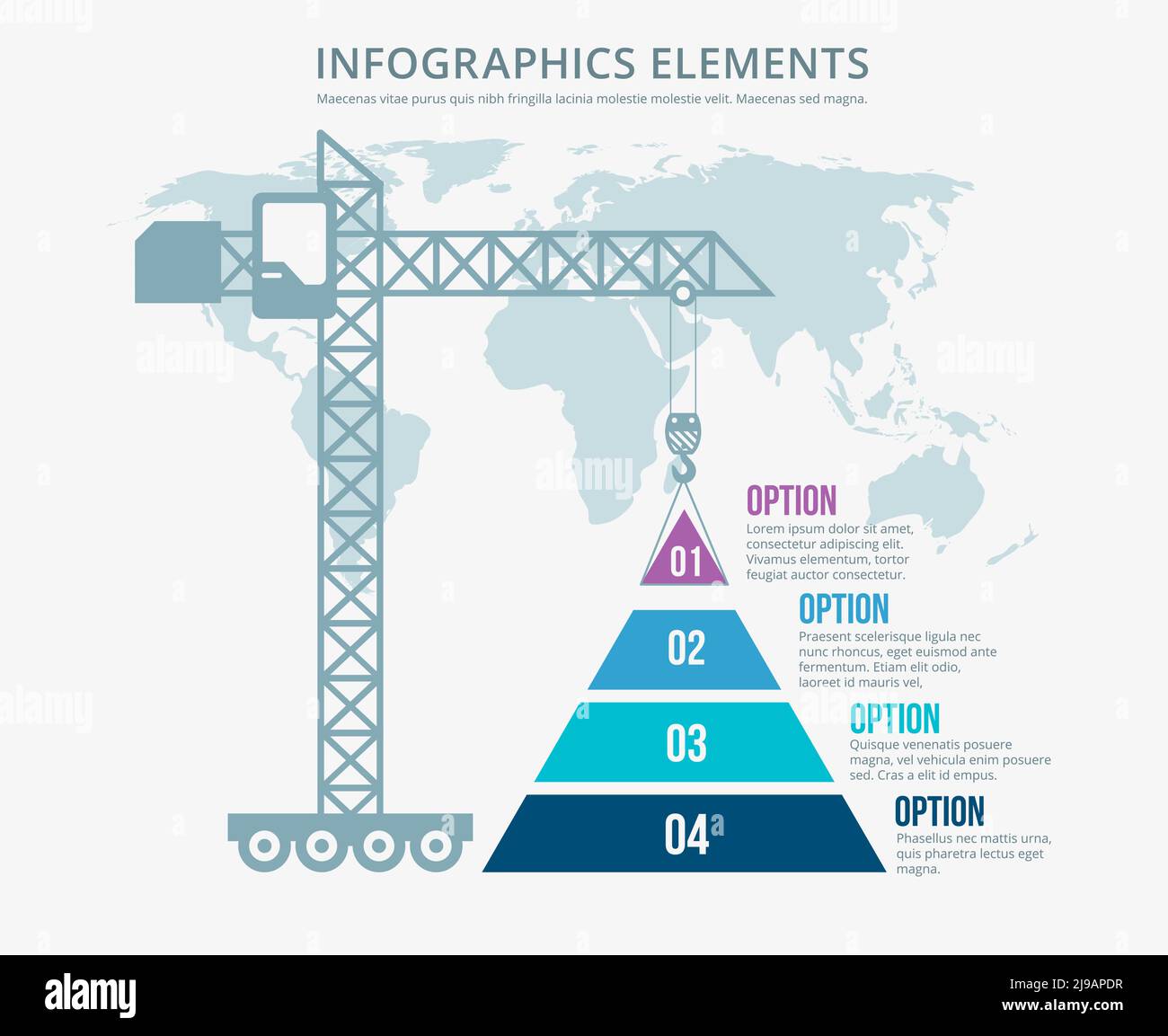 Pyramid chart options construction infographics. Structure and map ...