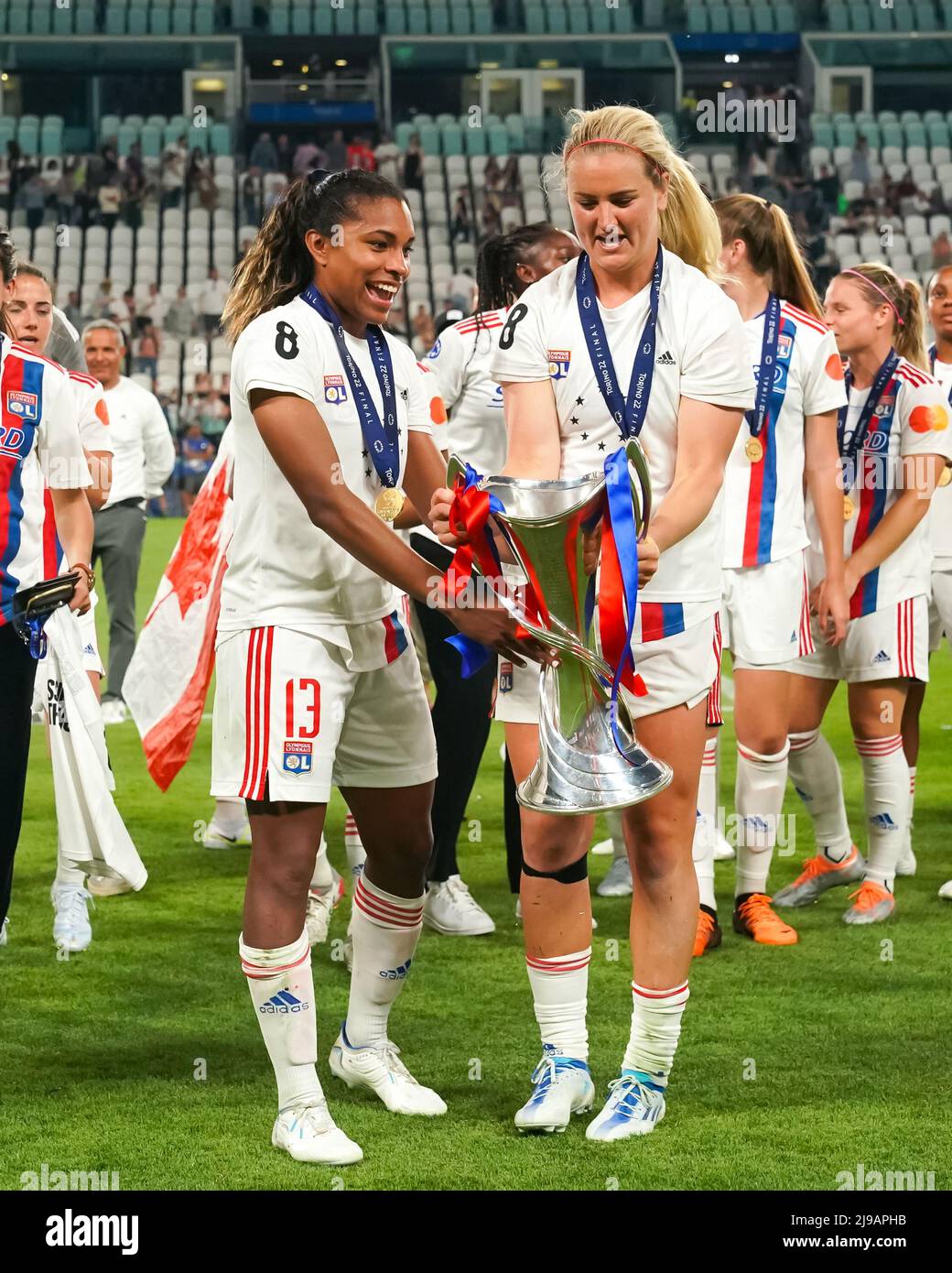 Turin, Italy. 21st May, 2022. Catarina Macario (13 Olympique Lyonnais ...