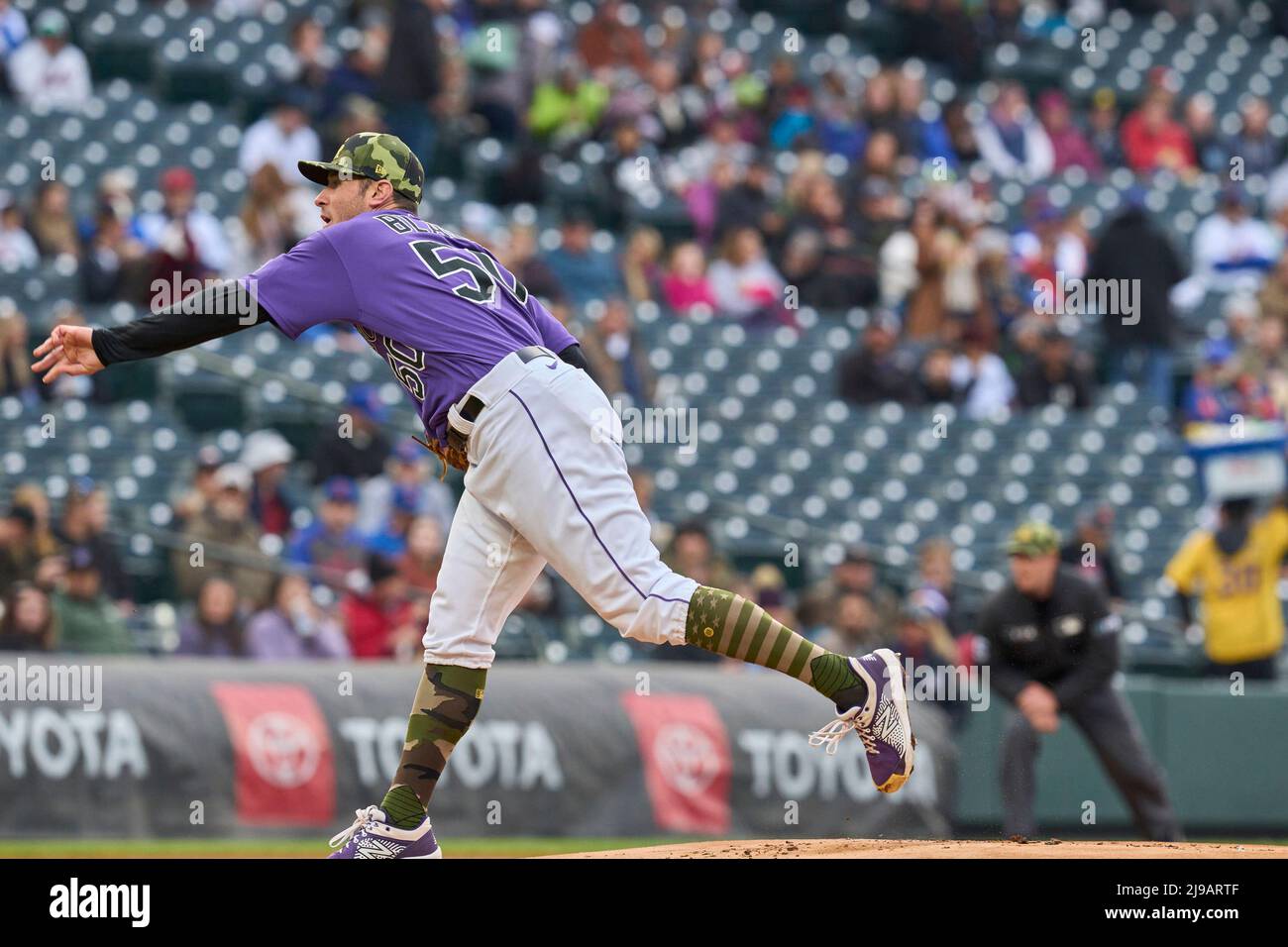 May 21 2022: Colorado pitcher Ty Blach (50) throws a pitch during the ...
