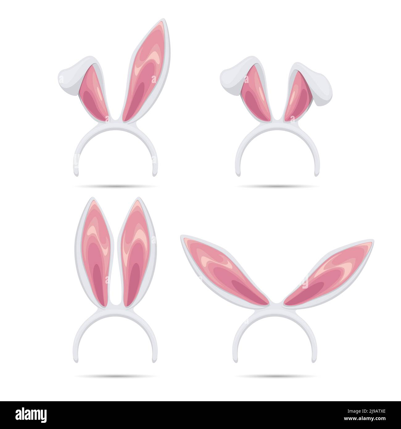 Easter masks set. Vector rabbit ears masks collection for Easter ...