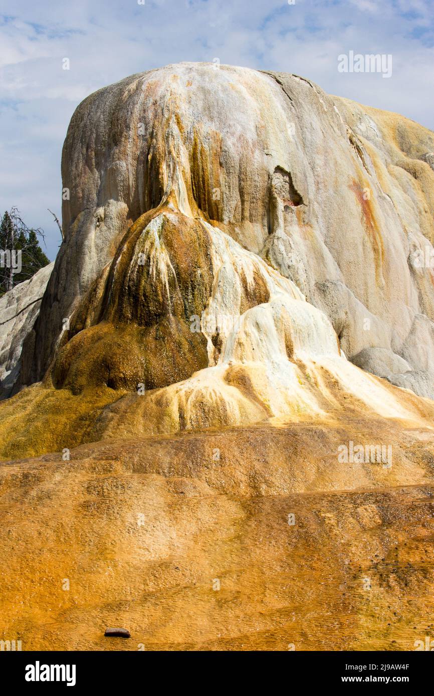 Orange Spring Mound in Yellowstone National Park. View of the pictorial ...