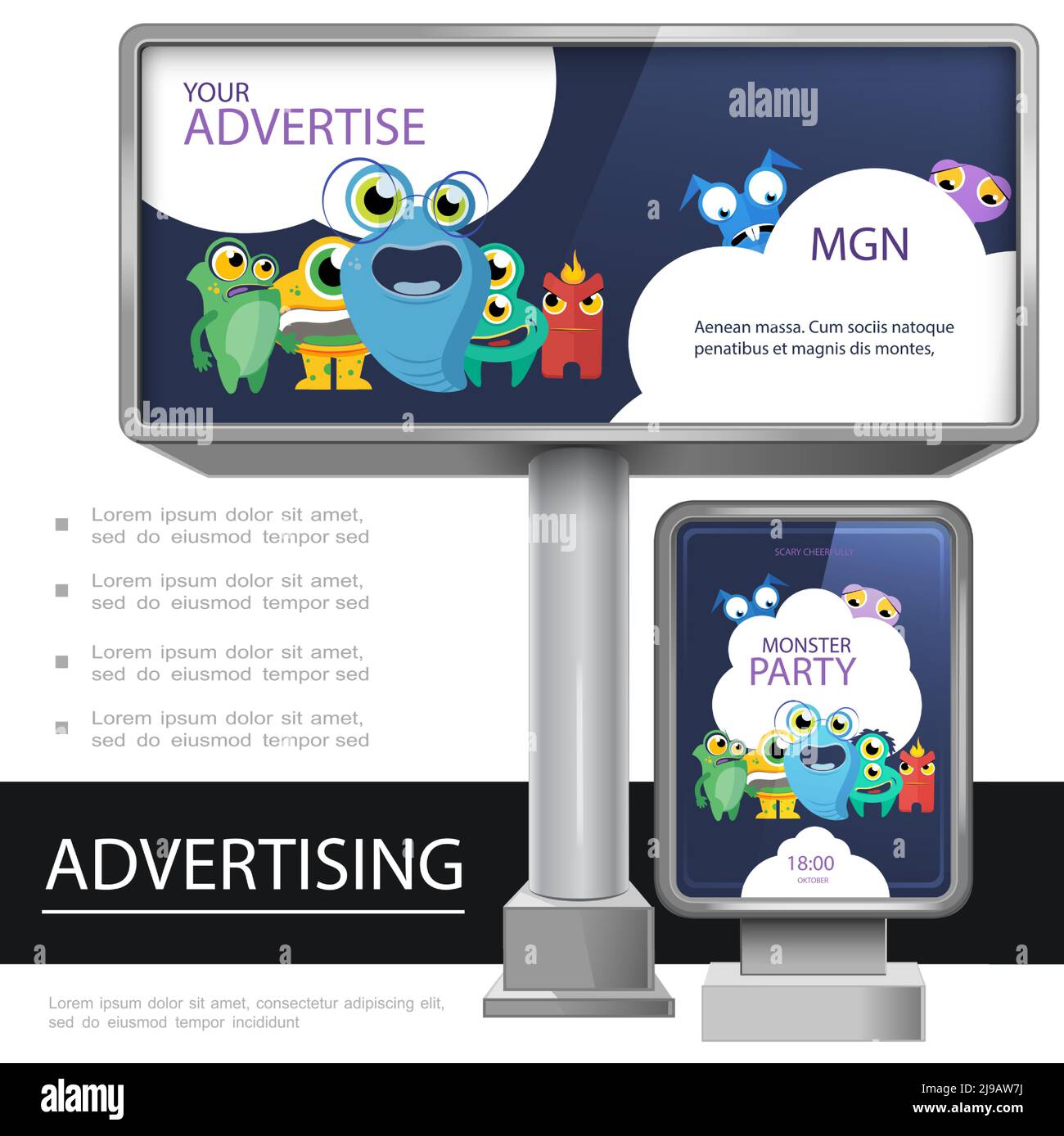 Realistic outdoor advertising template with promotion concept of ...