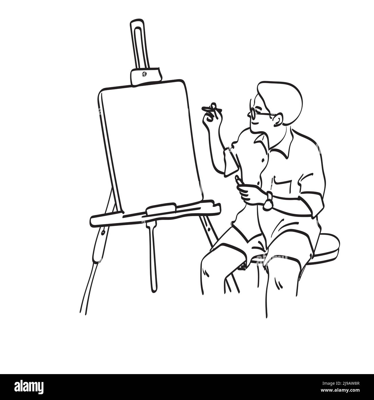 Male hand drawing blank Stock Vector Images - Alamy