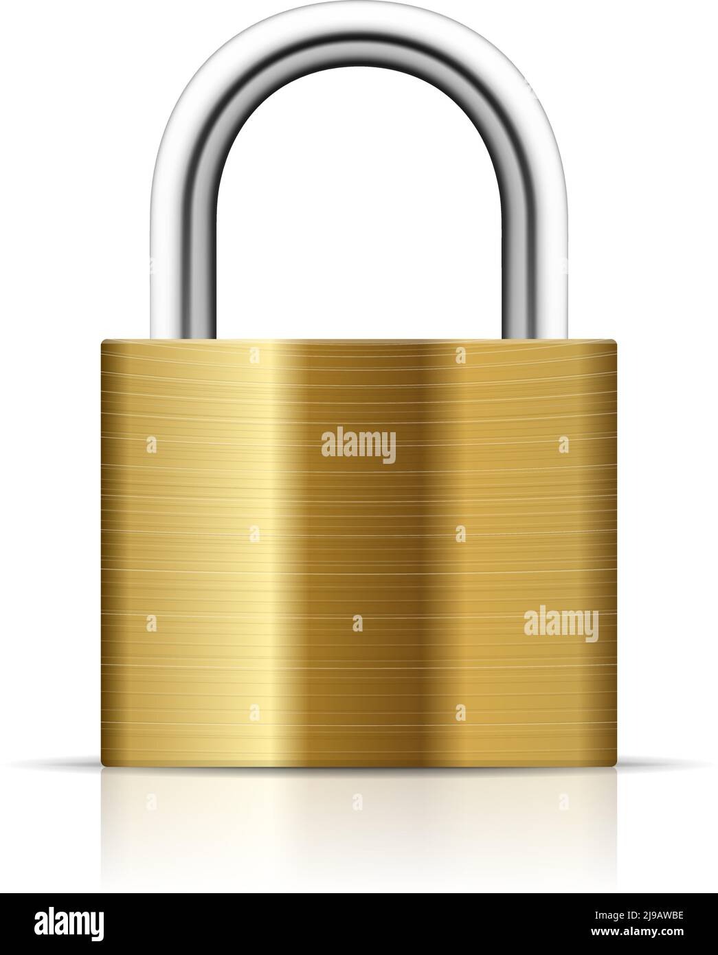 Realistic Padlock Illustration. Closed lock security icon isolated on ...