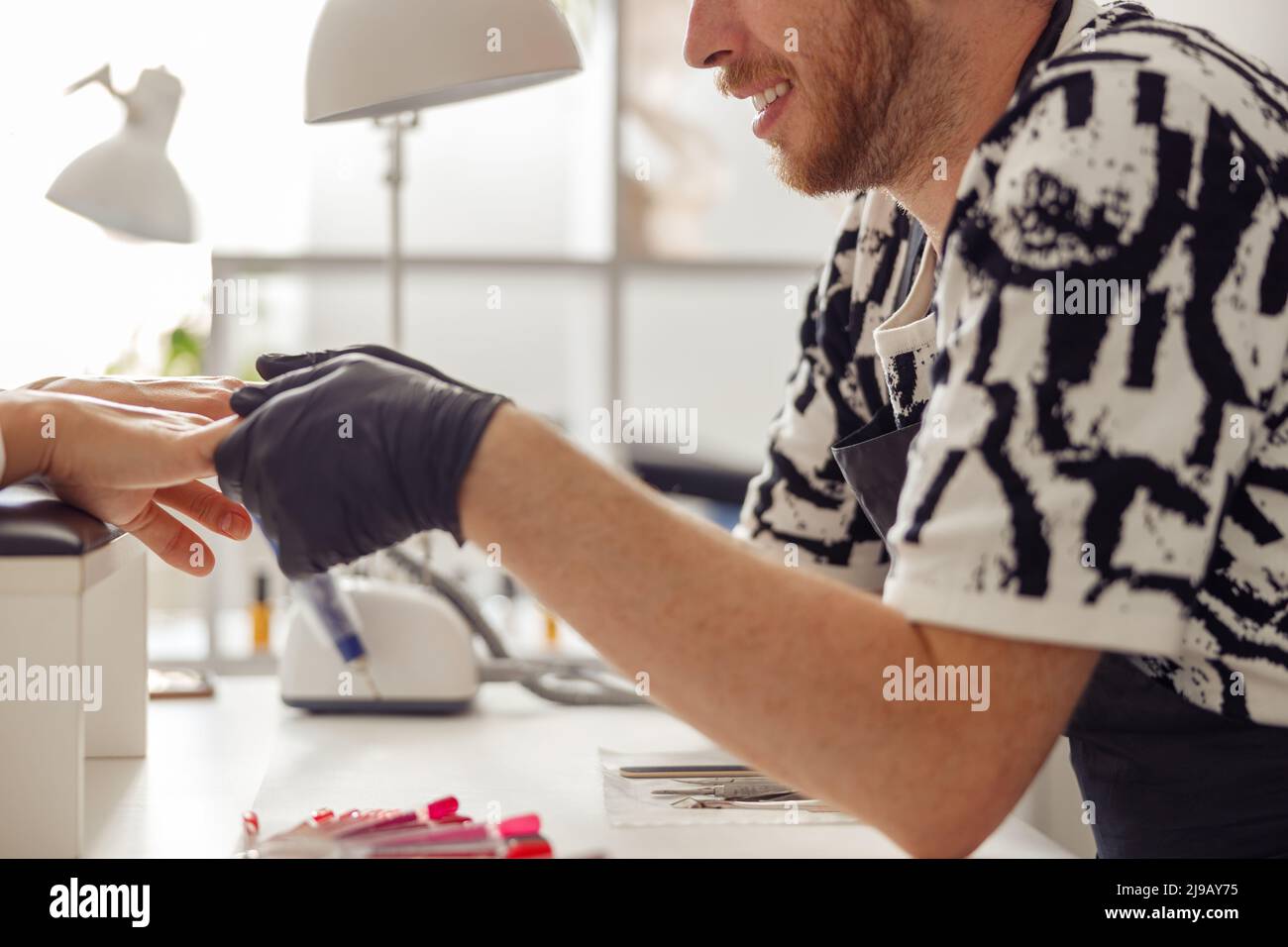 Man getting manicure hi-res stock photography and images - Alamy