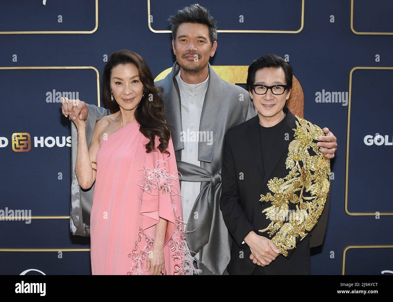 (L-R) Michelle Yeoh, Destin Daniel Cretton and Ke Huy Quan at the GOLD ...