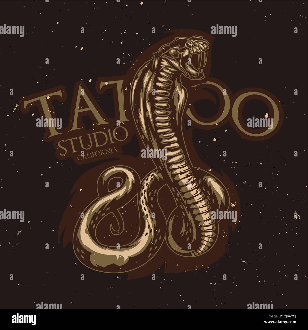 T-shirt or poster design with illustration of snake Stock Vector Image ...