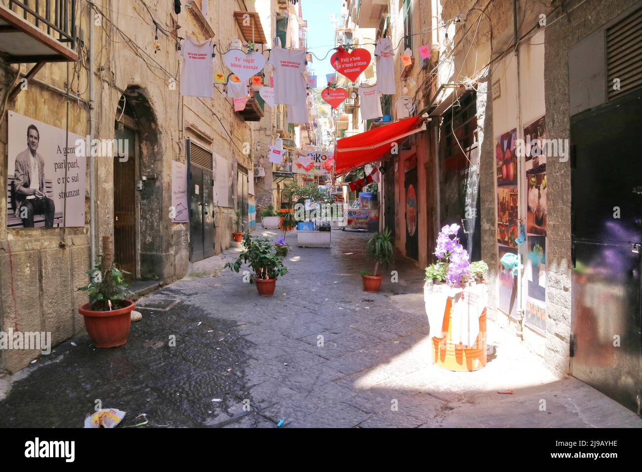 A street in a popular neighborhood in the old part of the city of ...