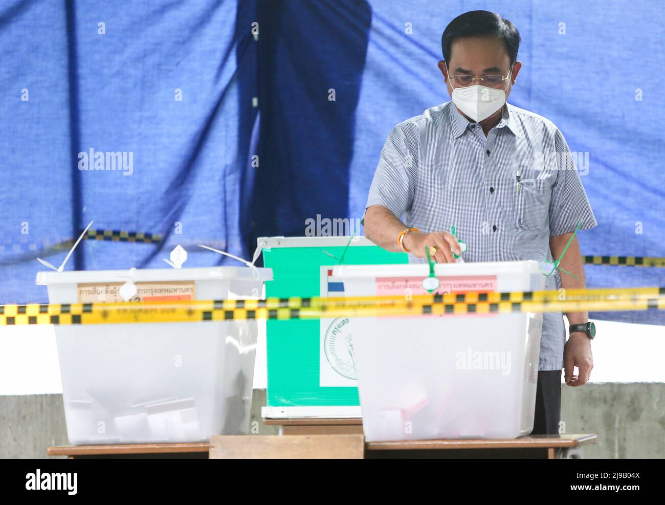 Thailand's Prime Minister Prayuth Chan O-Cha seen casting his ballot ...