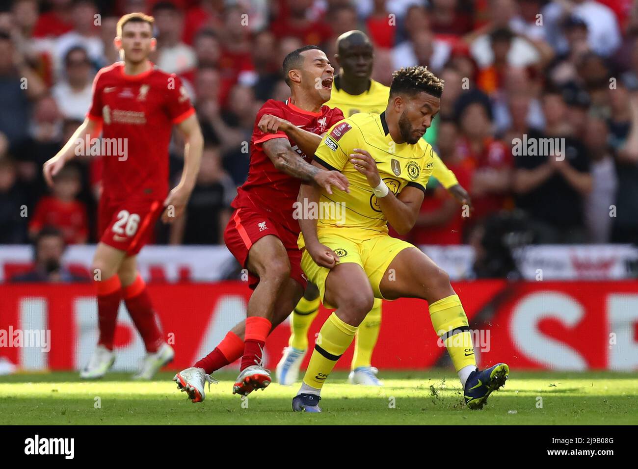 Reece James of Chelsea and Thiago Alcantara of Liverpool - Chelsea v ...