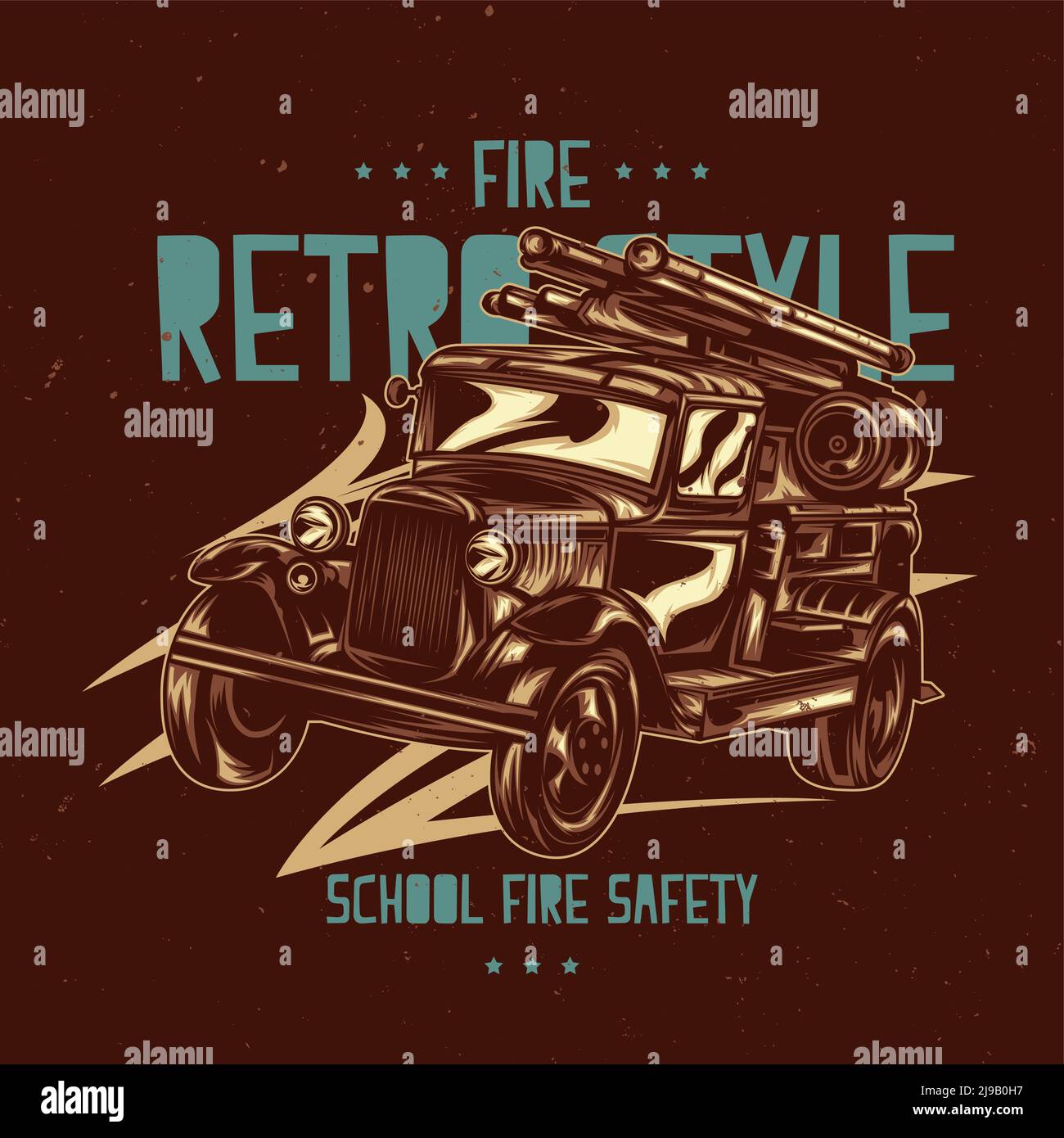 Antique fire truck engine Stock Vector Images - Alamy