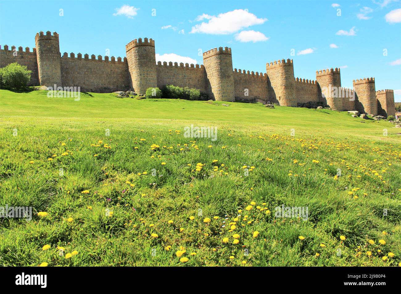 The wall of Avila, Spain in springtime. photo Stock Photo - Alamy