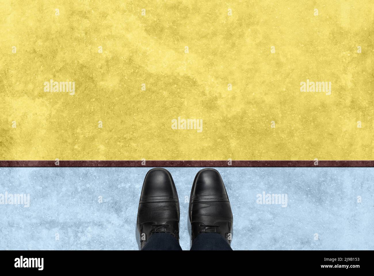 businessman ready to start. Top view of Businessman on Start line ...