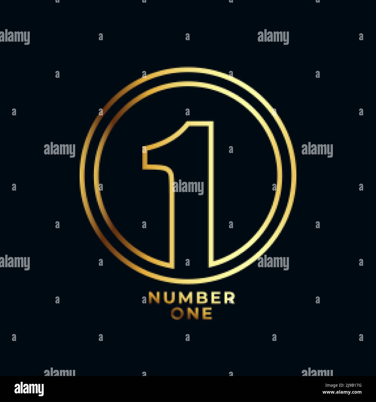line style number one winner achievement label design Stock Vector ...