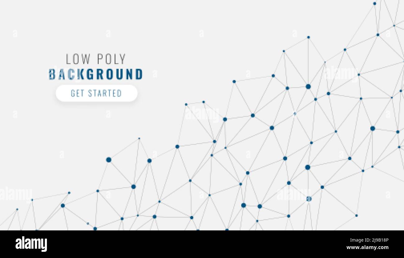 low poly white network connection background Stock Vector Image & Art ...