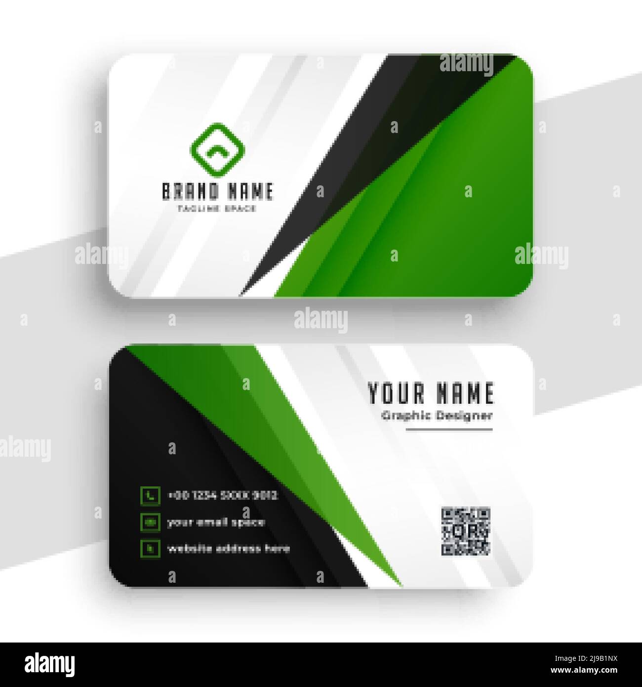 abstract green modern business card templated design Stock Vector Image ...