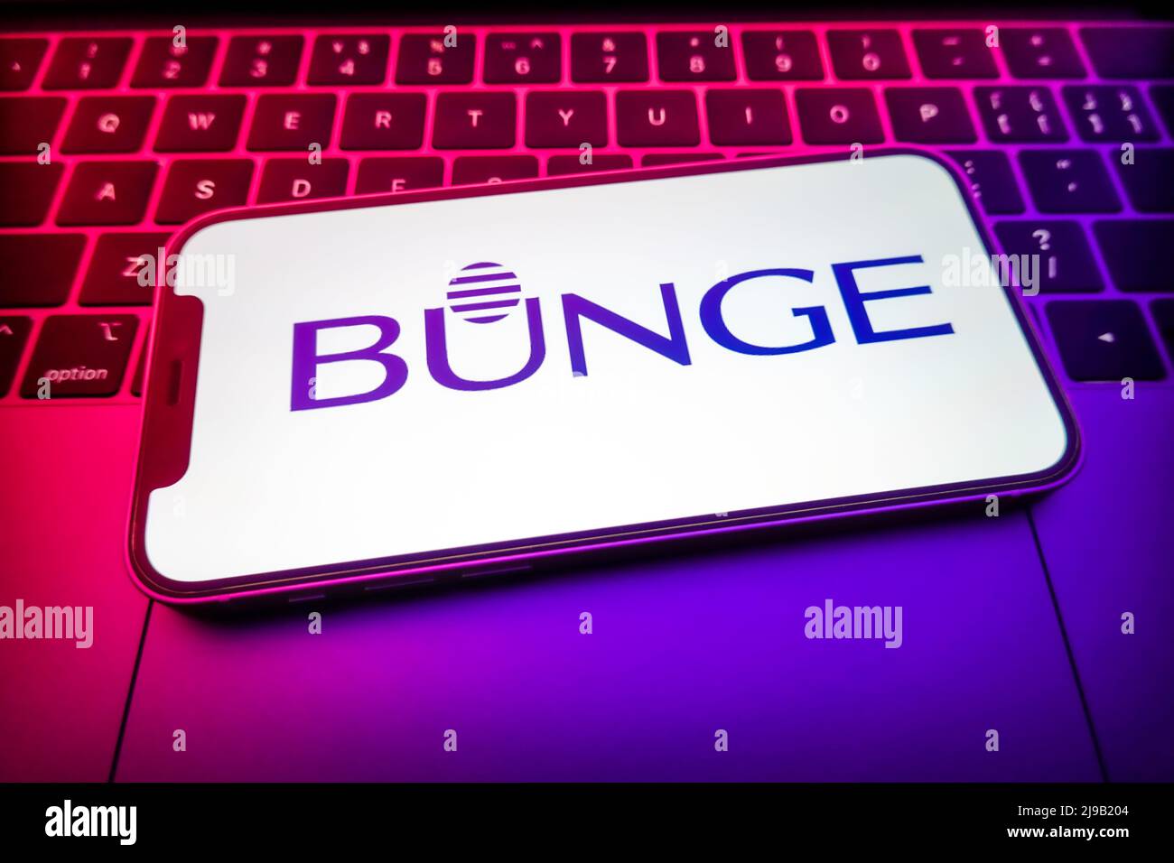 In this photo illustration, a Bunge logo is displayed on a smartphone Stock Photo - Alamy