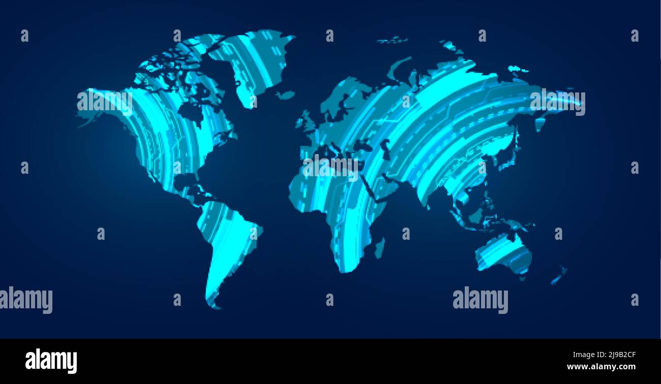 Cyber world map Stock Vector Images - Alamy