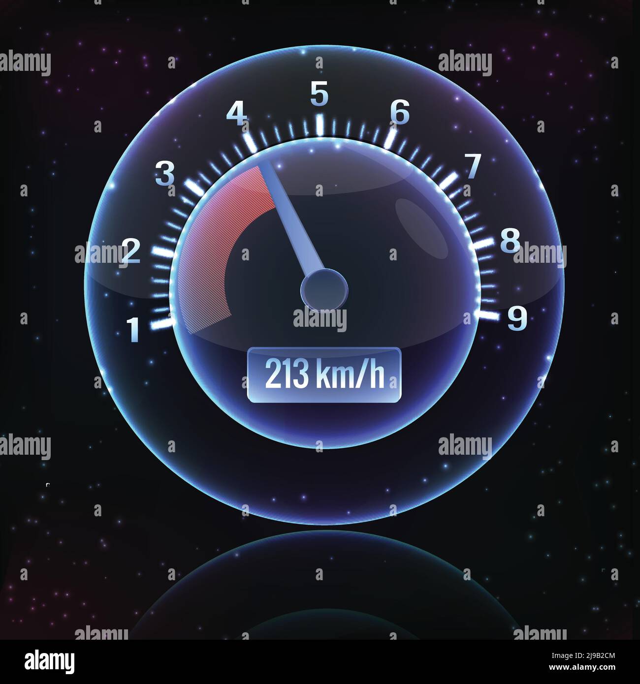 Speedometer interface background with shadow glowing and colored on ...
