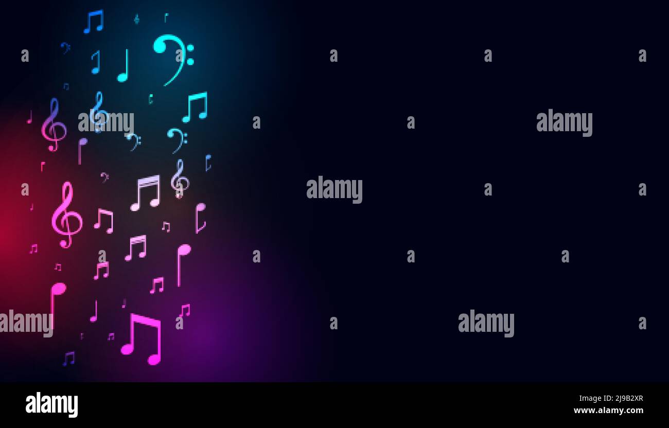 Abstract music notes on dark hi-res stock photography and images - Alamy