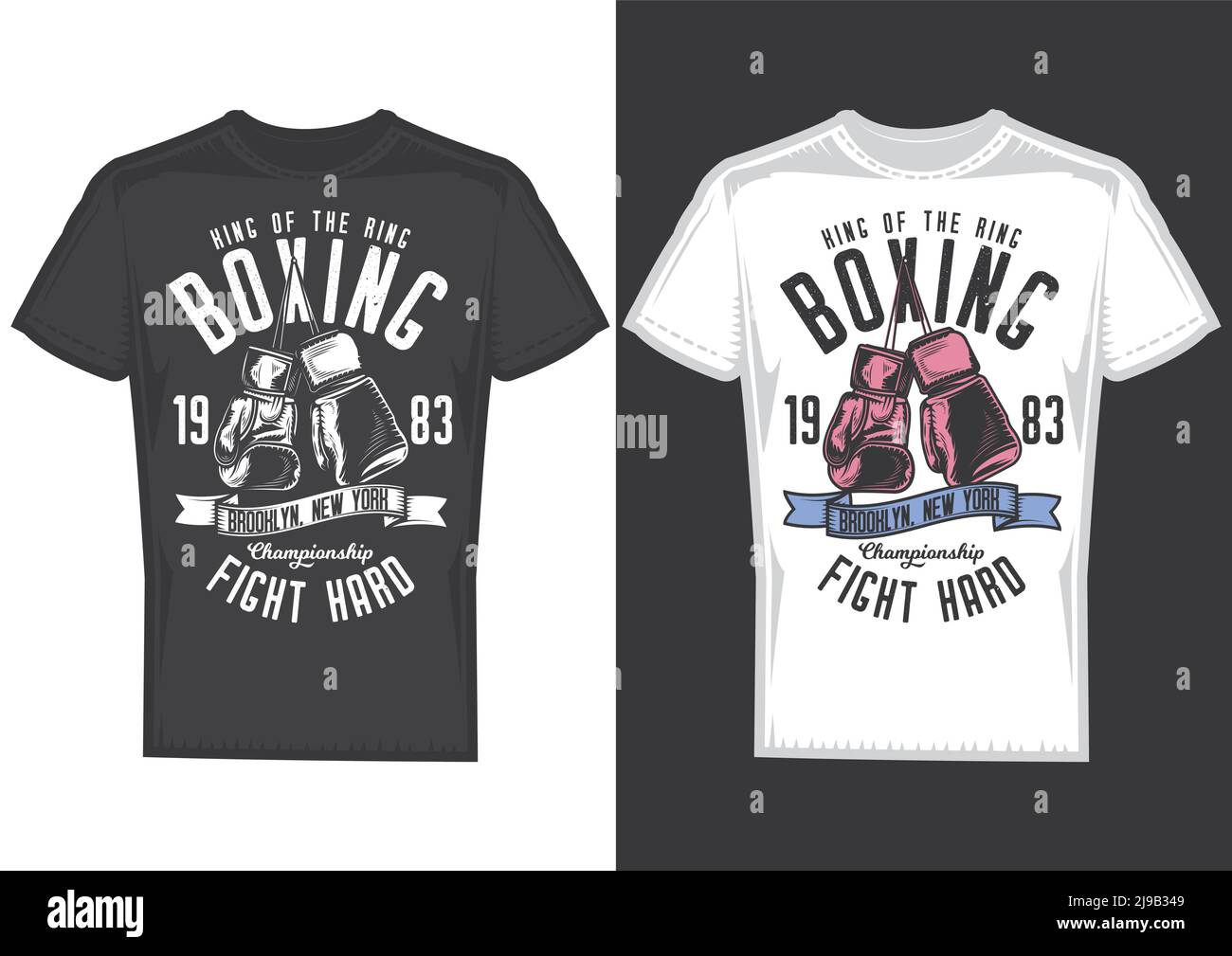 T-shirt design samples with illustration of boxing gloves Stock Vector ...
