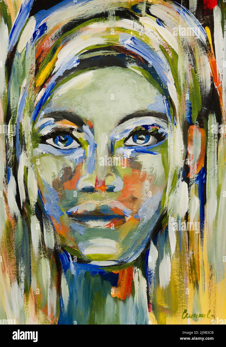 At the seaside paintings Stock Photo - Alamy