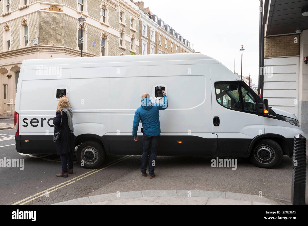 A custody van is seen arriving at Westminster Magistrates Court. Image ...