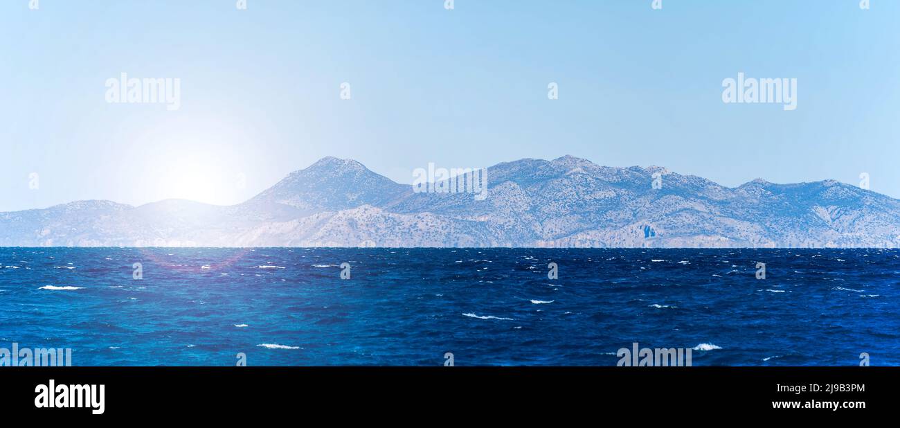 Banner of Hills and ocean view of the Turkey border Stock Photo - Alamy