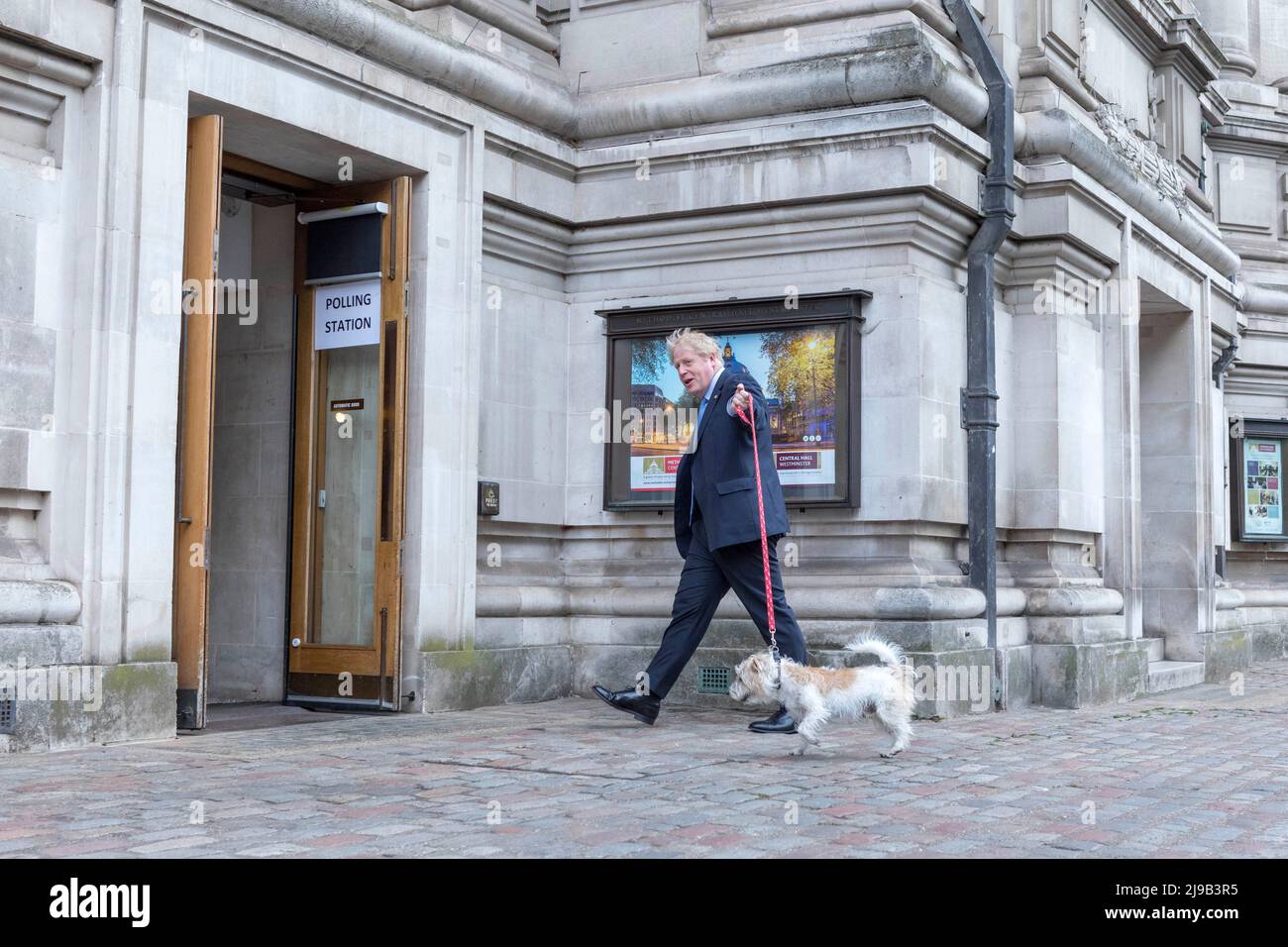 UK Prime Minister Boris Johnson votes at The Methodist Central Hall ...