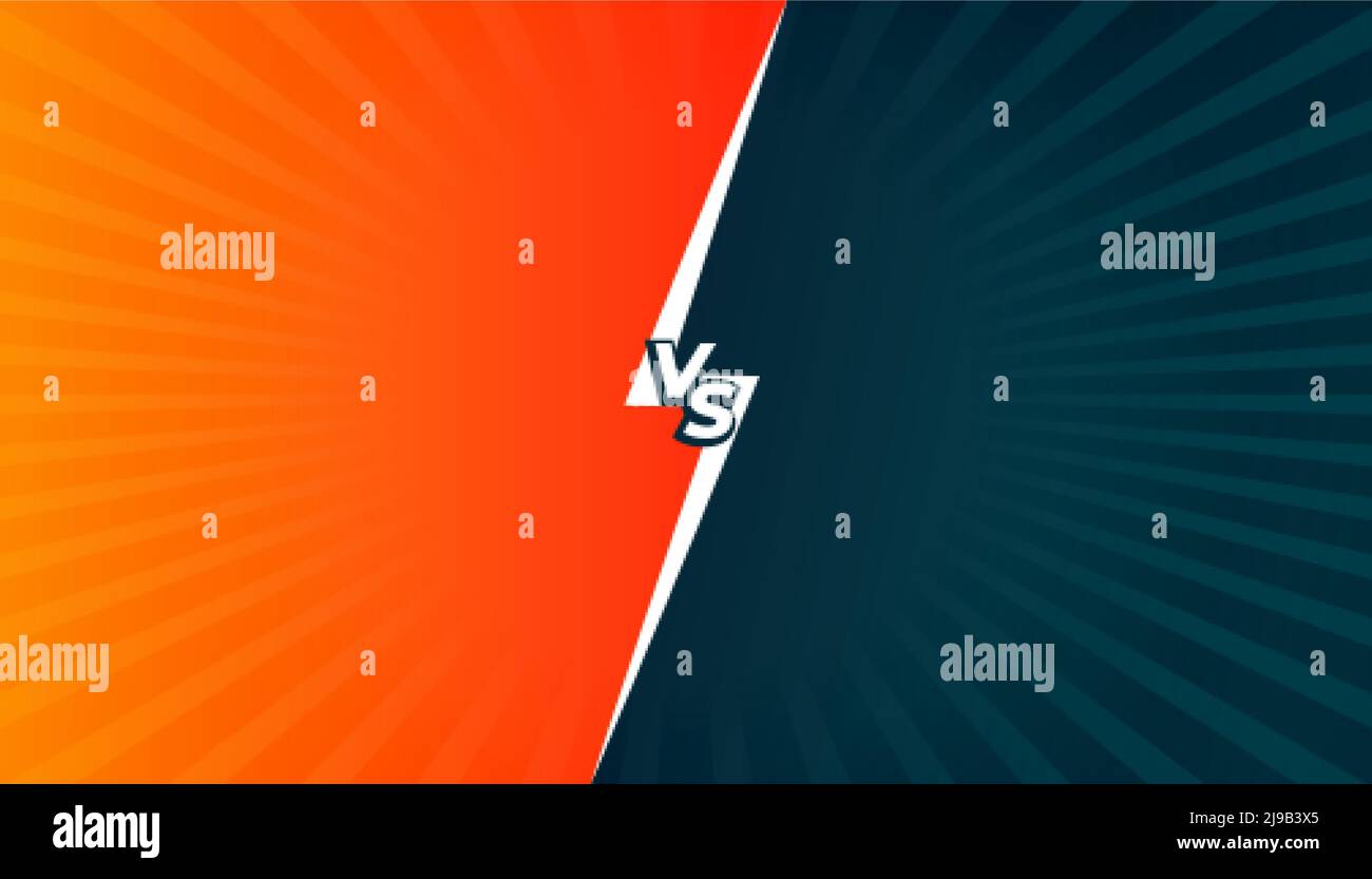 versus vs comparison or battle screen background in comic style Stock ...