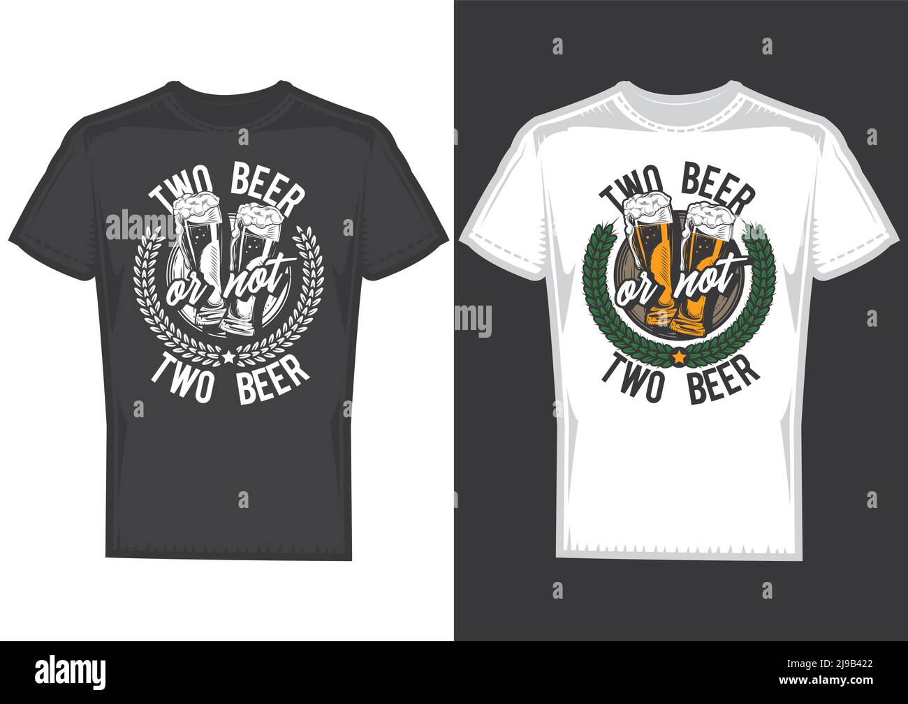 T-shirt design samples with illustration of beer design Stock Vector ...