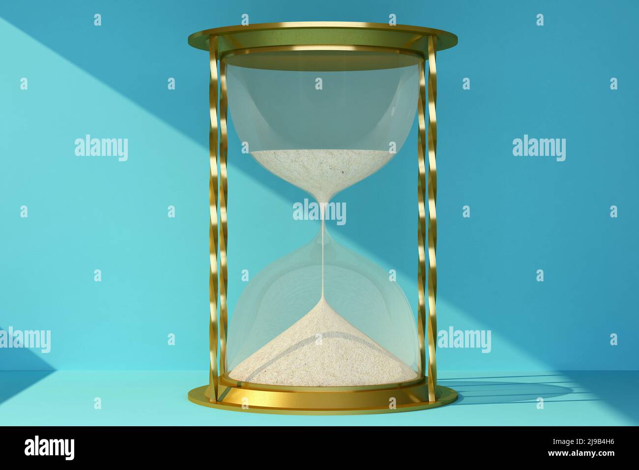 golden hourglass with a ray of light. 3d rendering Stock Photo - Alamy