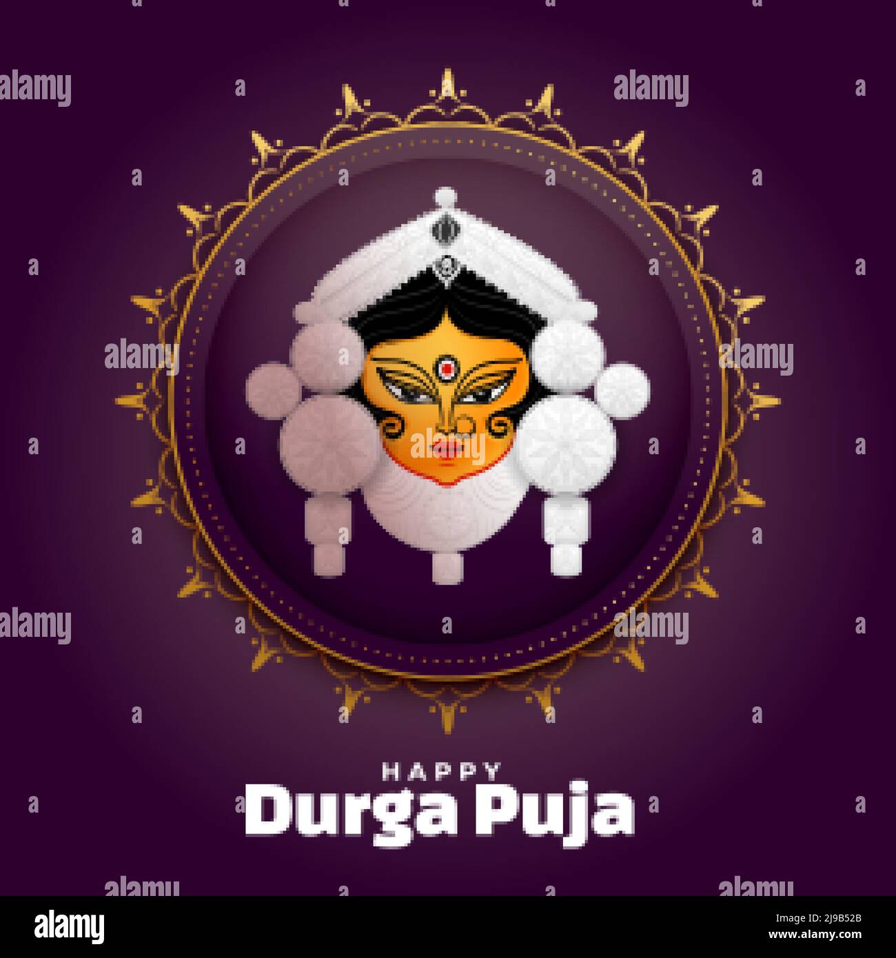 happy durga pooja festival card design Stock Vector Image & Art - Alamy
