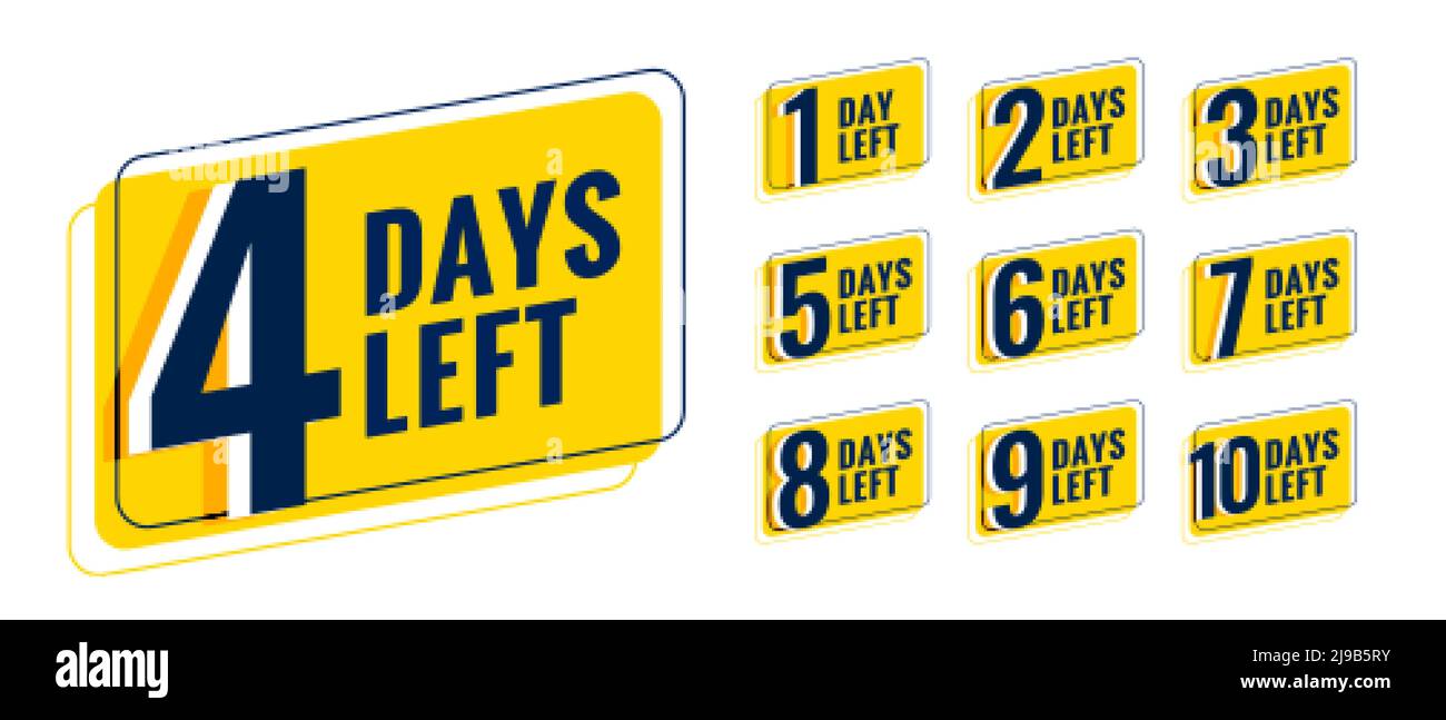 Days Left Countdown Timer Banner For Upcoming Event Stock Vector Image