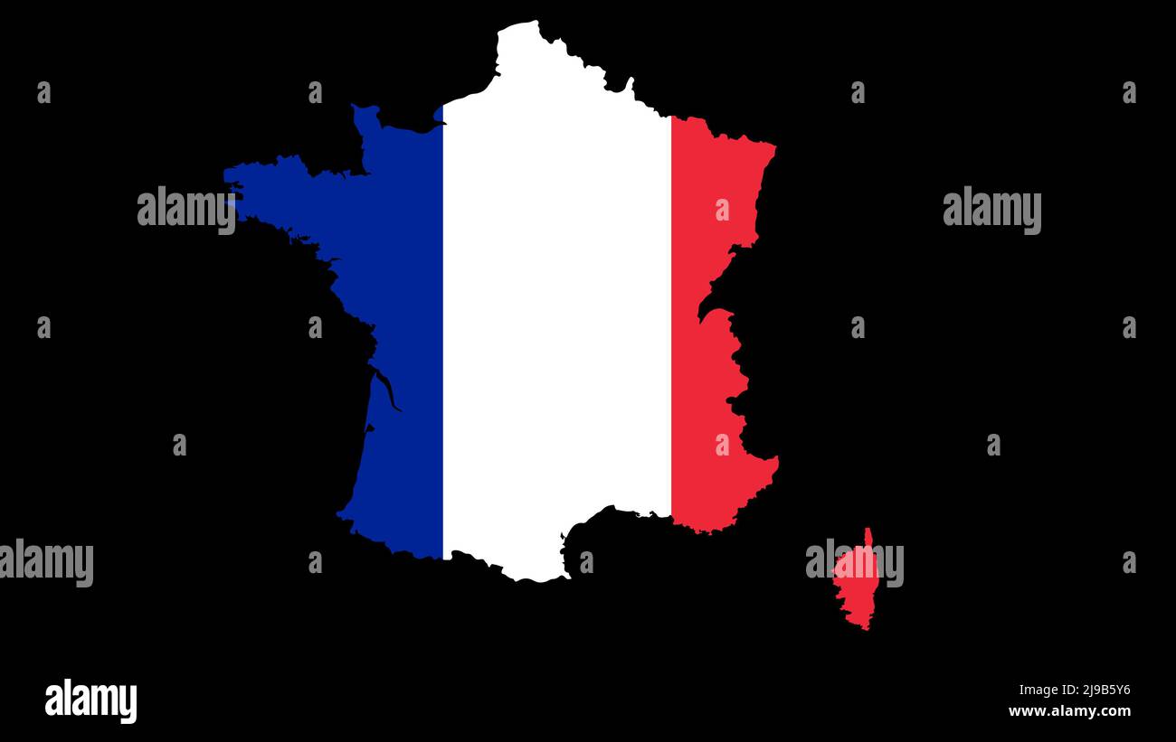 France country outline isolated on white background Stock Photo - Alamy