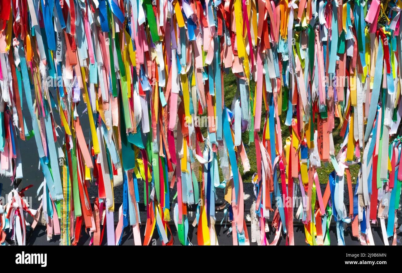 multi-colored textile ribbons background Stock Photo - Alamy