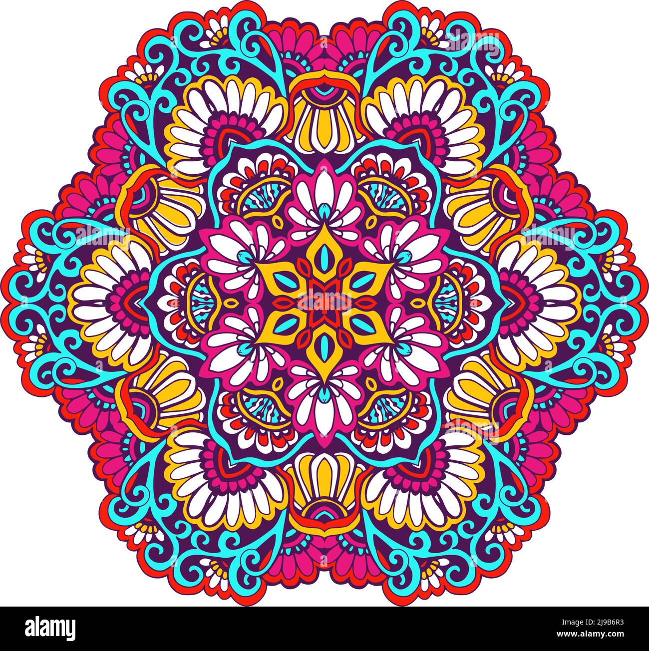 Decorative mandala traditional esoteric symbol isolated on white ...