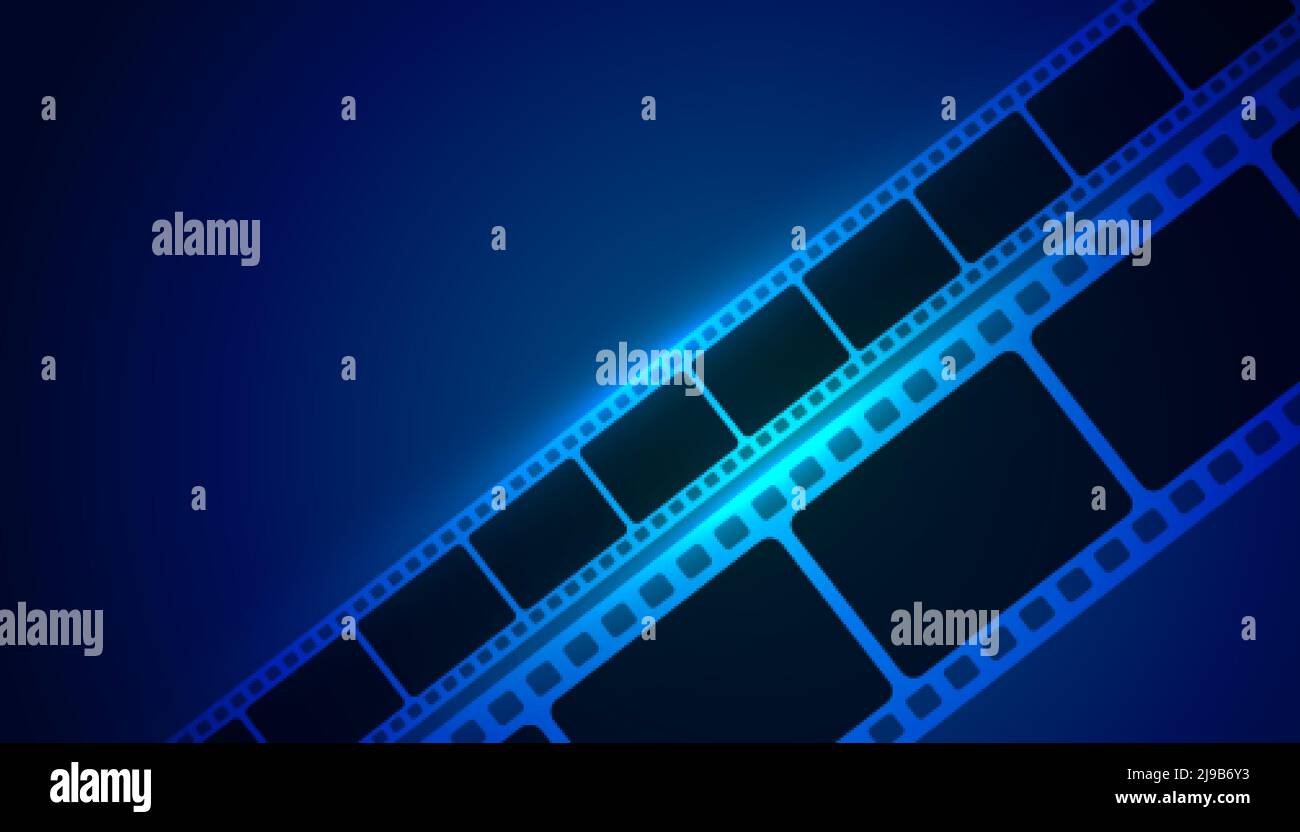 movie film strip blue background Stock Vector Image & Art - Alamy