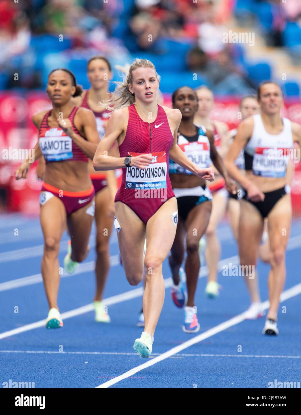 Birmingham, UK. 21st May, 2022. Keely Hodgkinson competing in the women ...