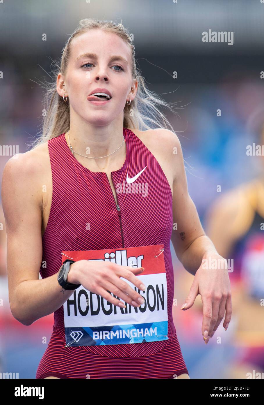 Birmingham, UK. 21st May, 2022. Keely Hodgkinson competing in the women ...
