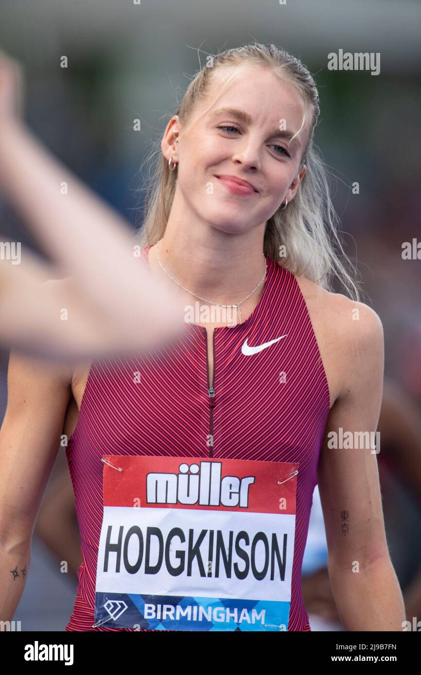 Birmingham, UK. 21st May, 2022. Keely Hodgkinson competing in the women ...