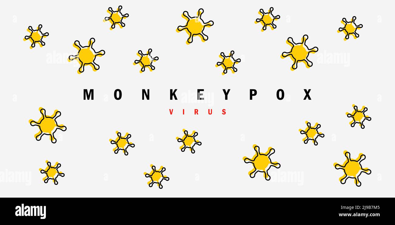 Banner with vector illustration of the yellow virus. The concept of the ...